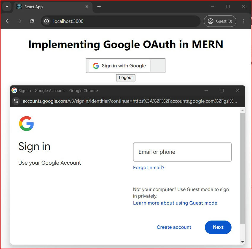 Implementing Google OAuth in MERN